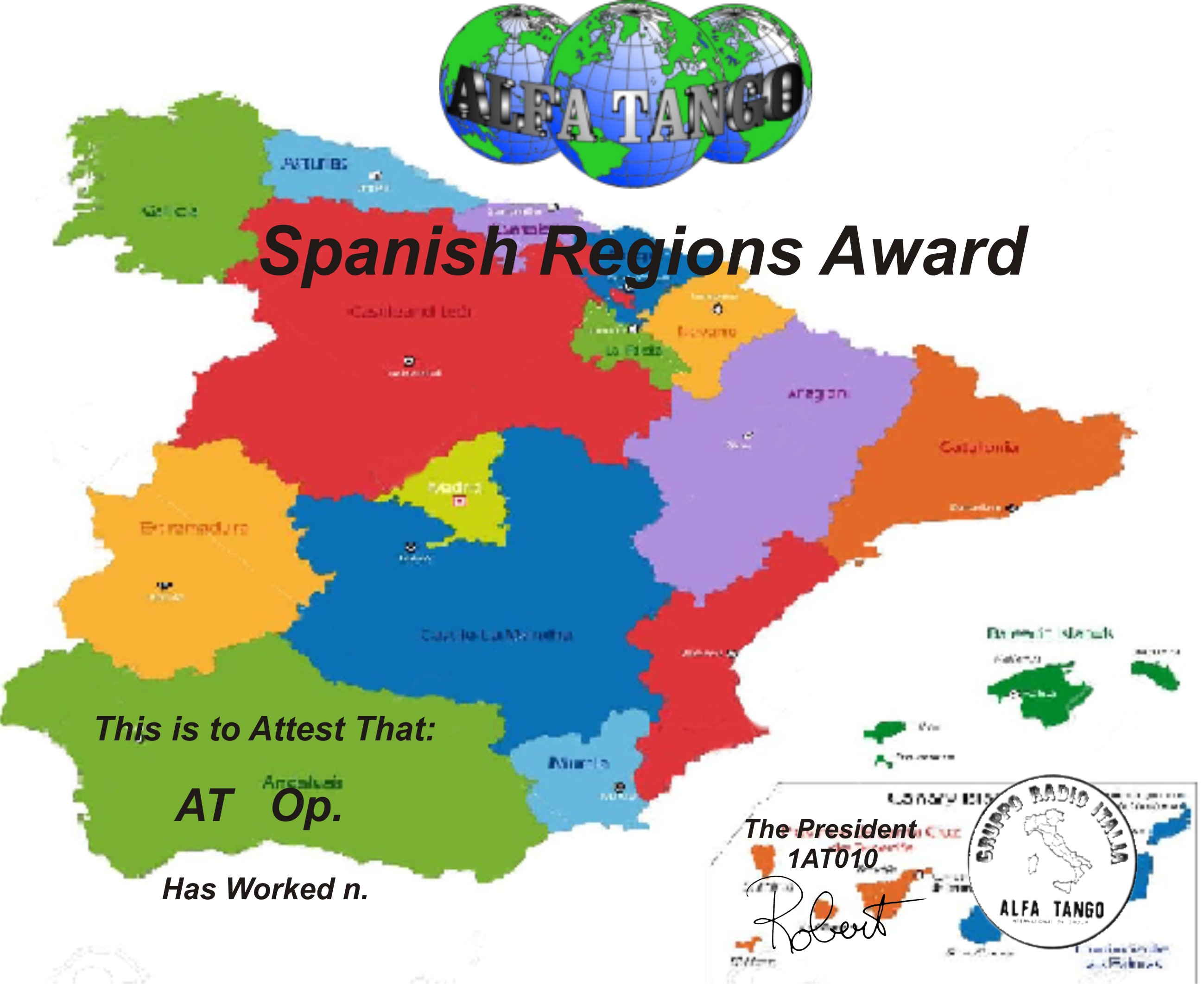 G.R.I. ALFA TANGO - Permanent AT DXCC Awards